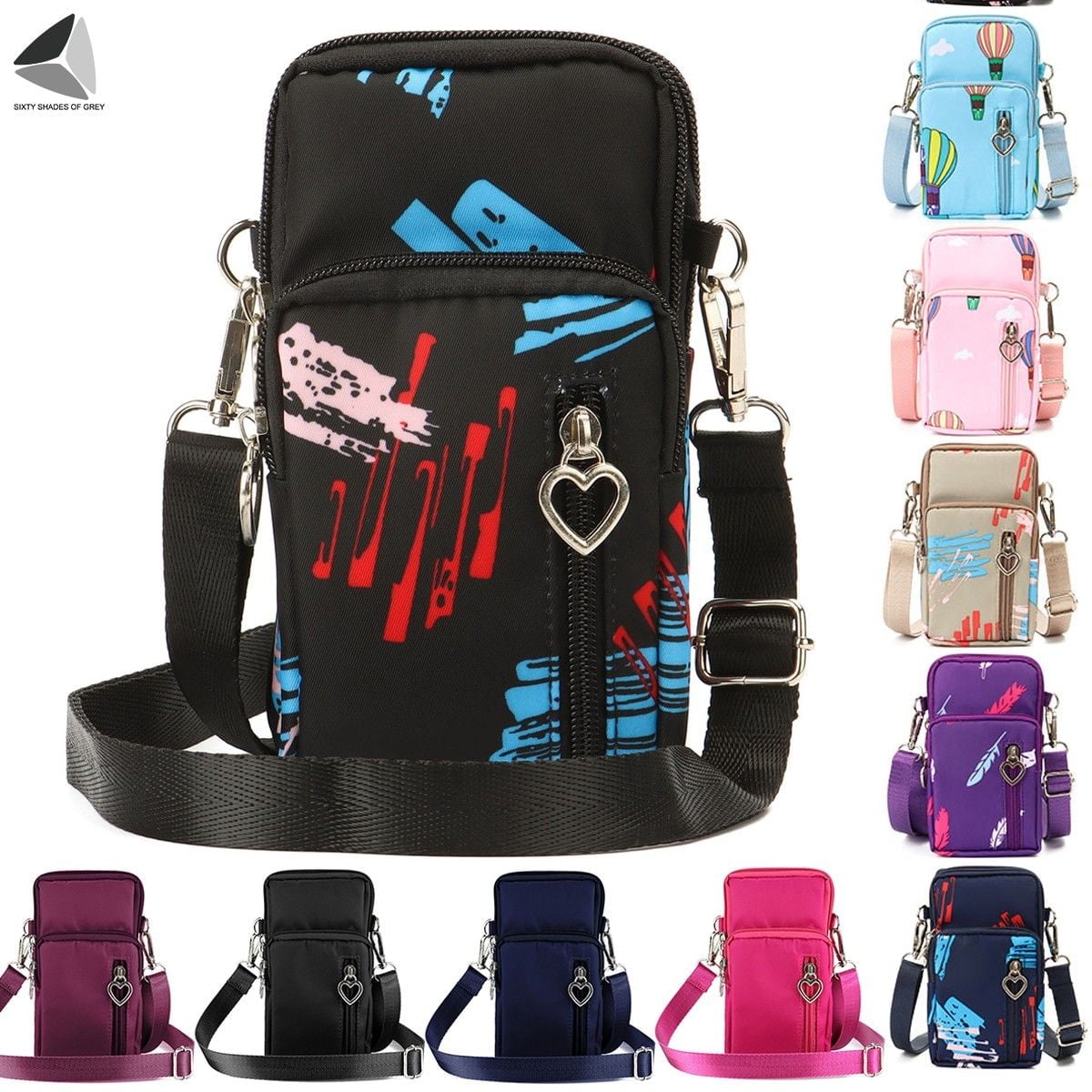 PULLIMORE Women Cellphone Pouch Bag Waterproof Nylon Small Crossbody ...