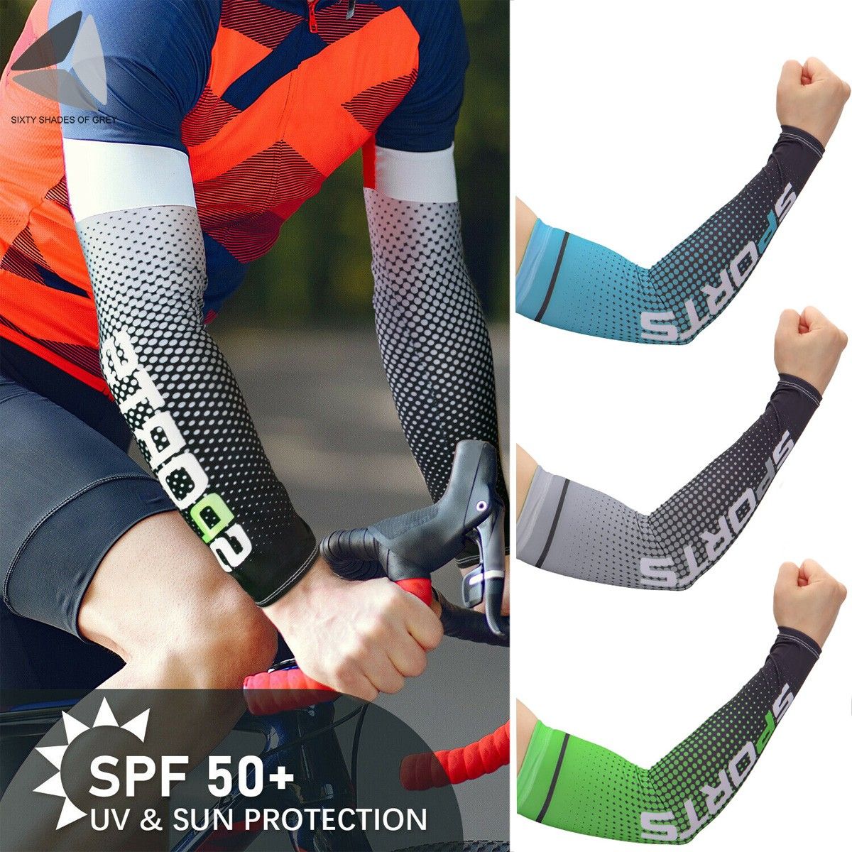 PULLIMORE Women Men Cooling Arm Sleeves UV Sun Protection Arm Cover for ...