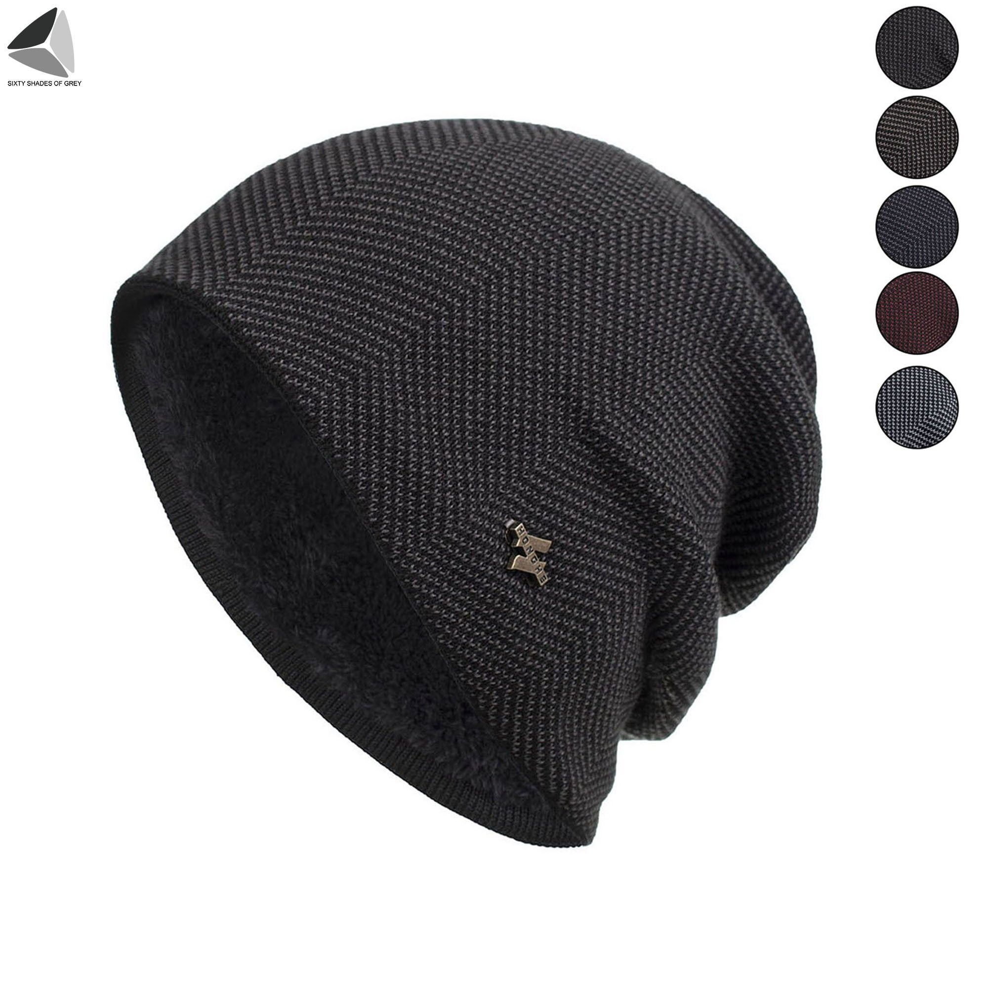 PULLIMORE Women Men Winter Knit Beanie Hat Cap Slouchy Skull Ski Hat ...