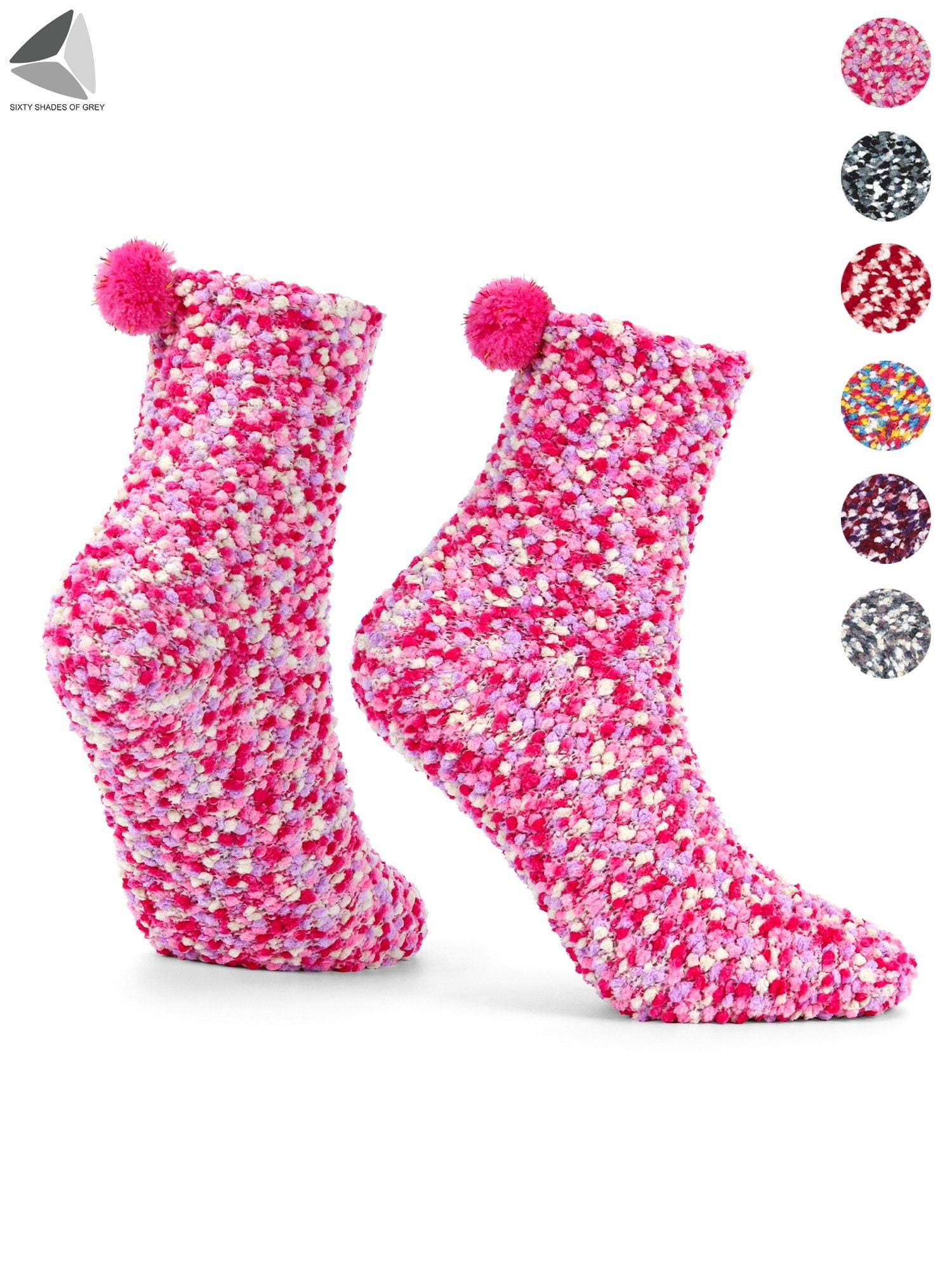 PULLIMORE Womens Fuzzy Cozy Slipper Socks Winter Warm Fluffy Plush Crew ...