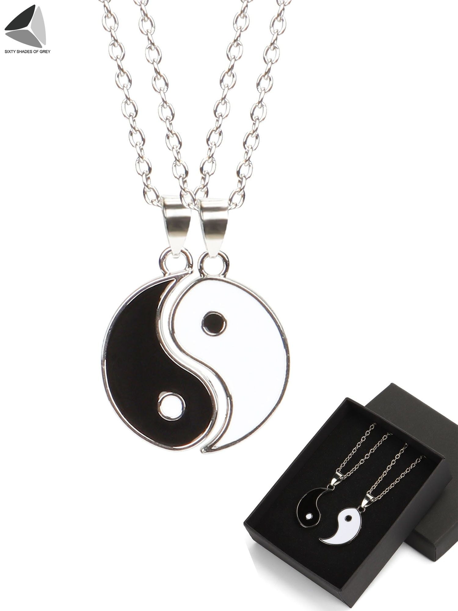PULLIMORE Yin Yang Pendant Necklace Chain Set Couple Friends Jewelry ...