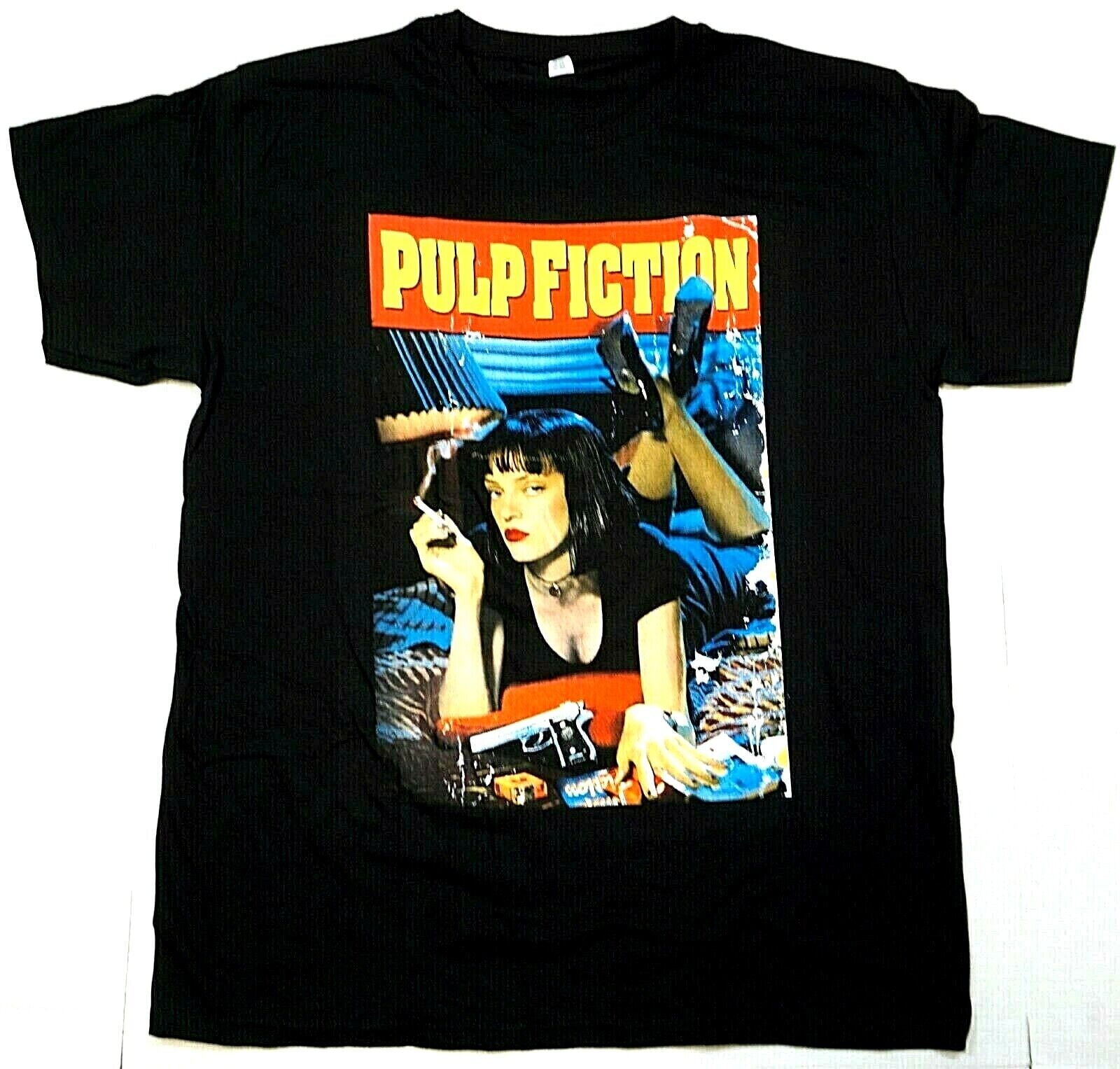 PULP FICTION T-shirt Distressed Movie Poster Tee Men's 100% Cotton ...