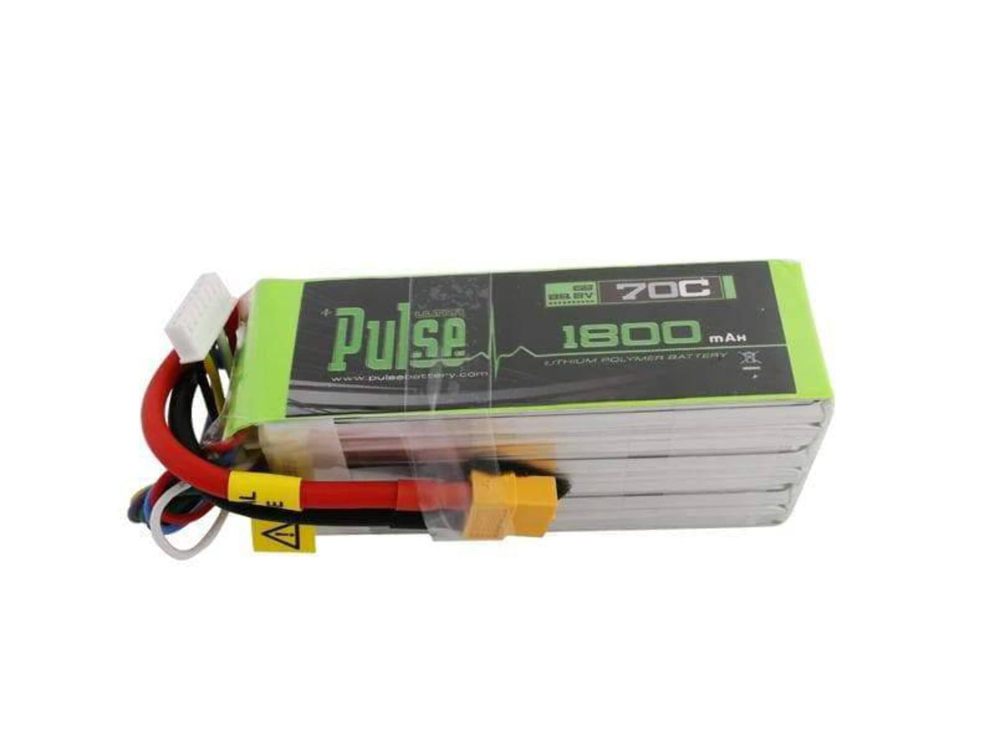 PULSE 1800mAh 70C 22.2V 6S LiPo Battery - XT60 Connector - Walmart.com