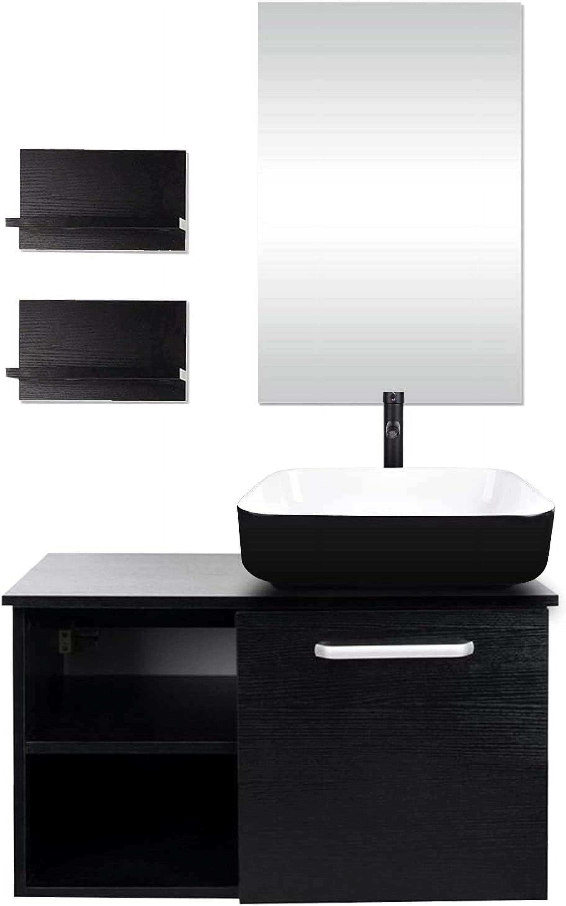 PULUOMIS 28'' Wall Mounted Vanity with Sink Combo, Mirror, 1.5GPM ...