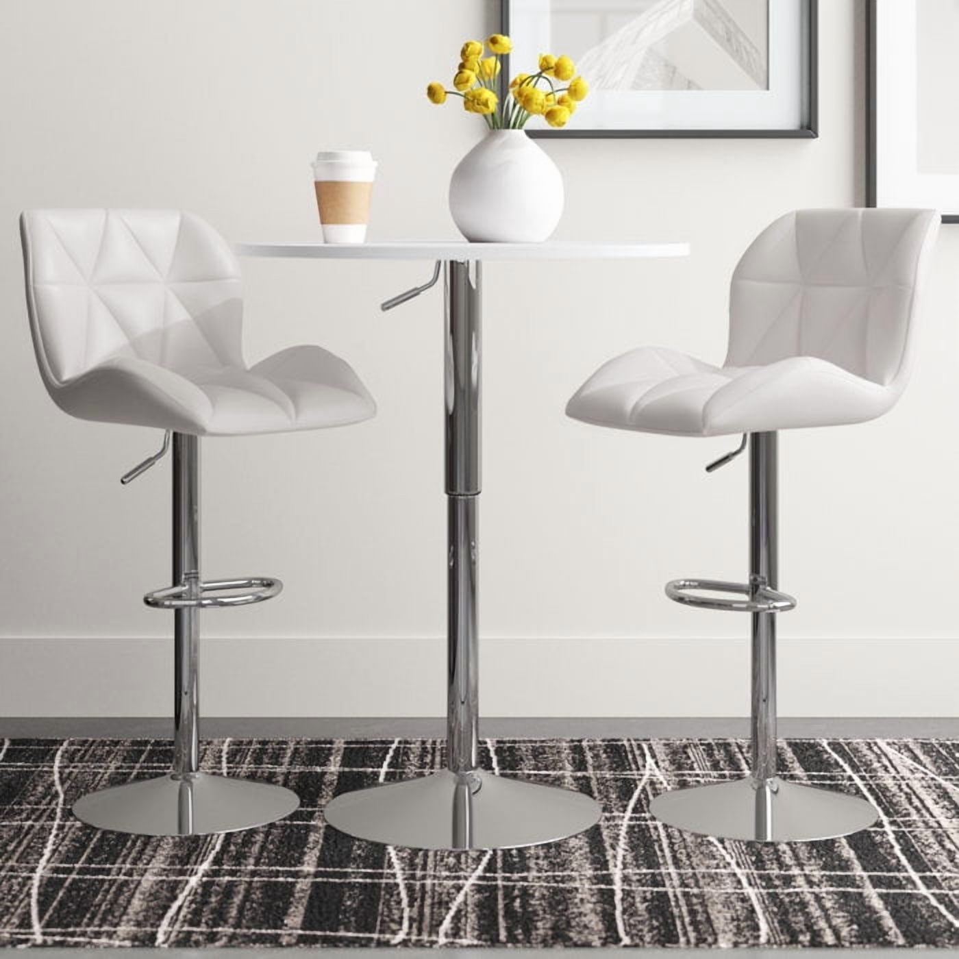 PULUOMIS 3 Pieces Bar Stools Set, Modern PU Leather Adjustable Swivel ...