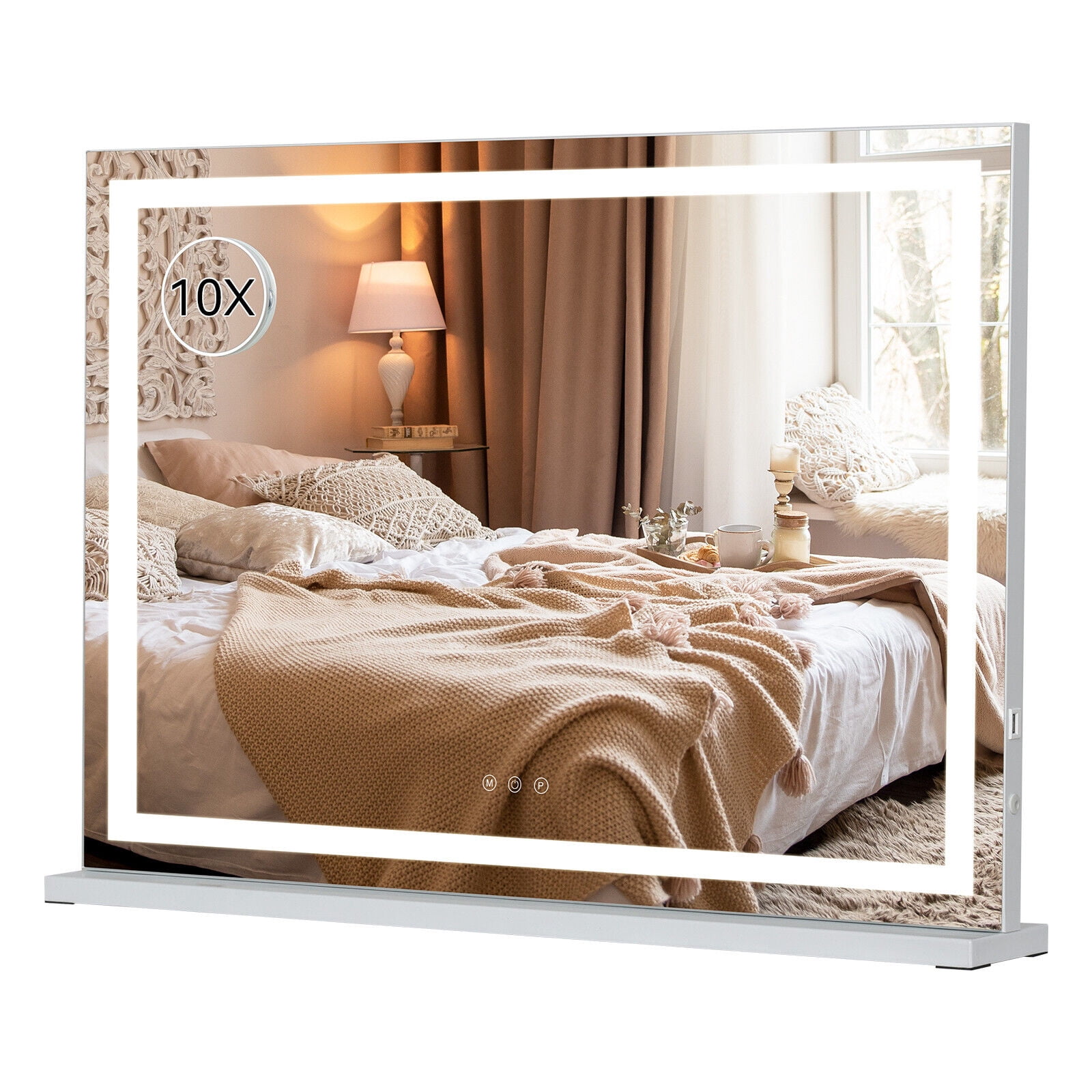 PULUOMIS 32''x 22'' Makeup Vanity Mirror with 3-Color Lights - Large ...