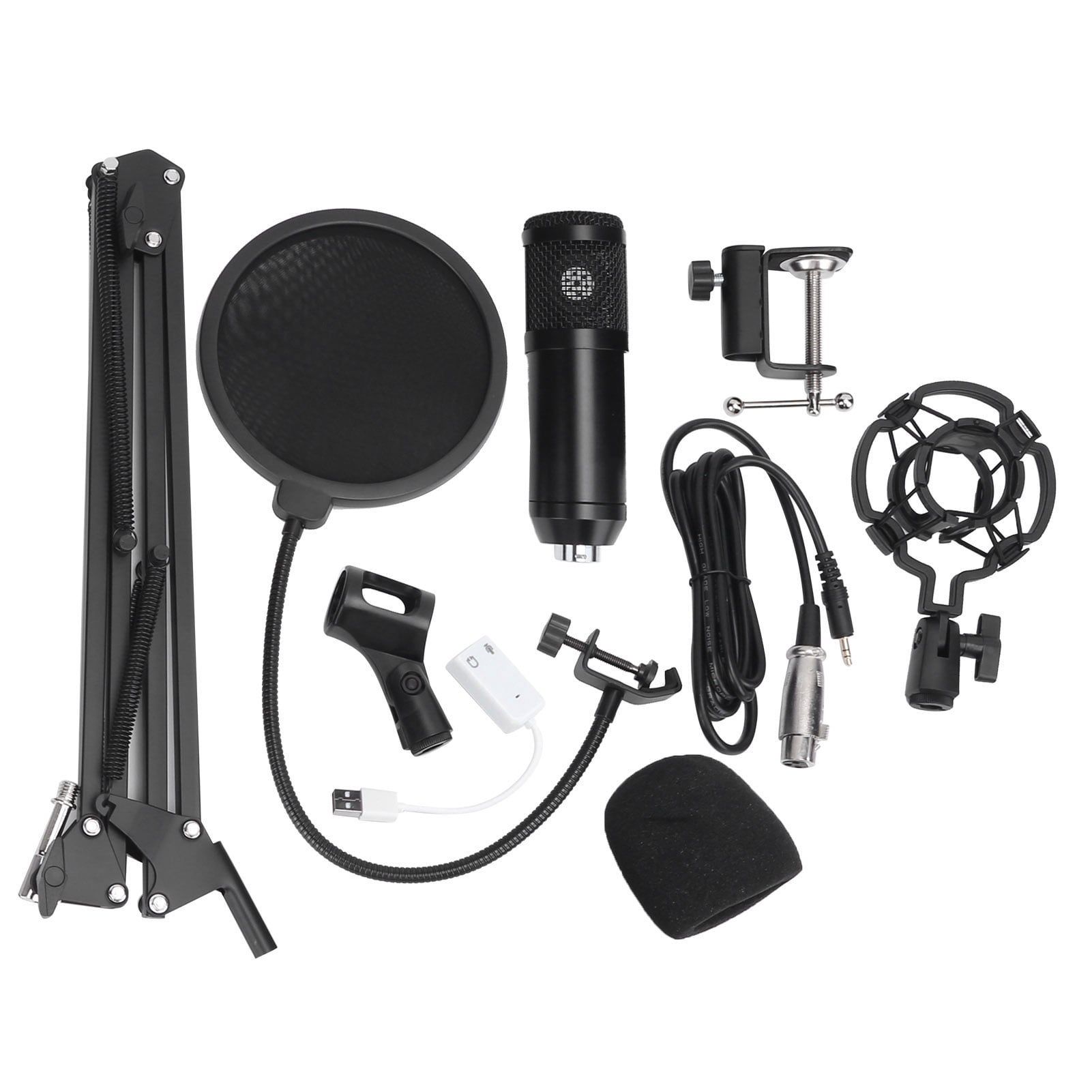 PULUZ Condenser Microphone,USB Sound Card Kits,Game Live,Folding Arm ...