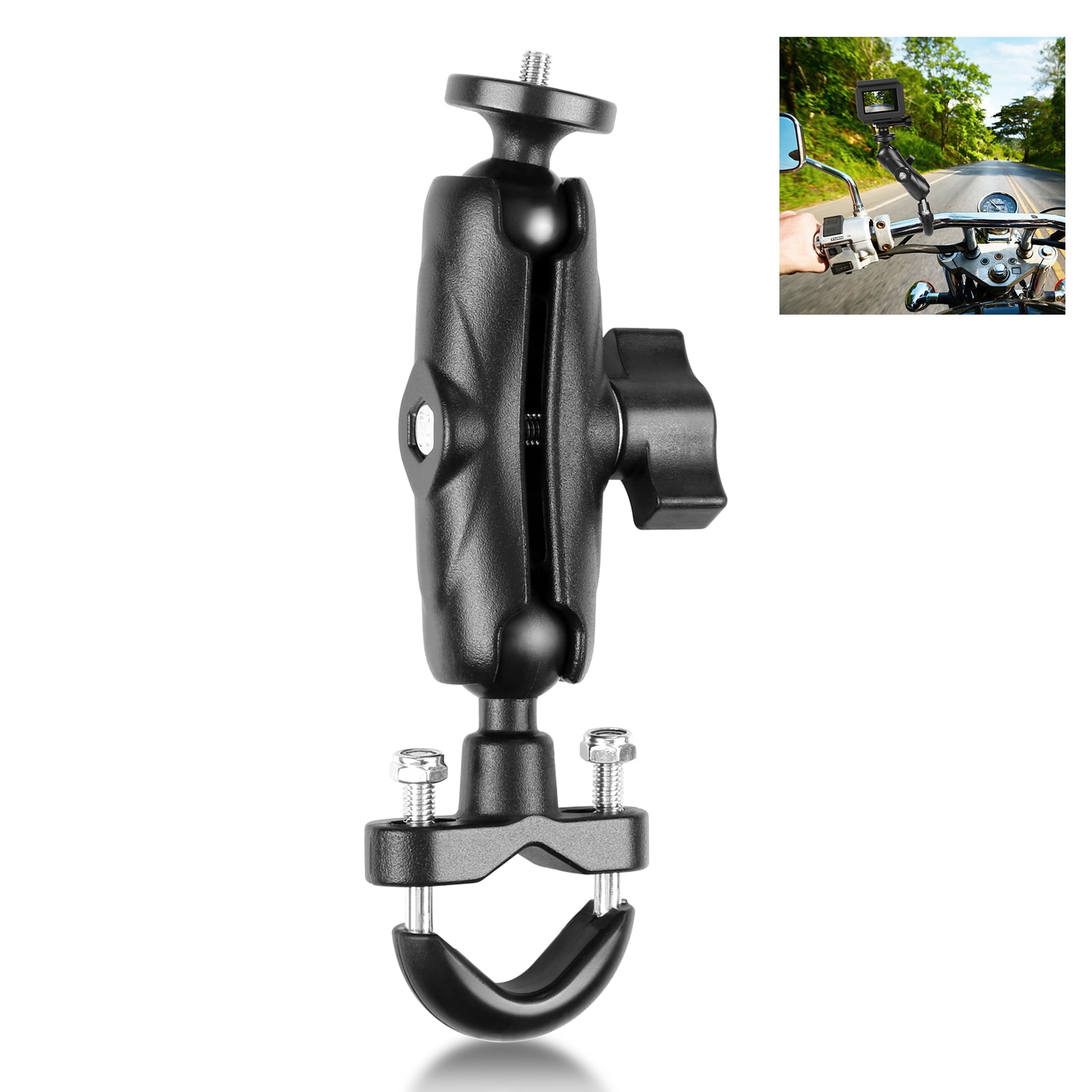 PULUZ Motorcycle Handlebar Fixed Mount U-Bolt Base Holder for GoPro and ...