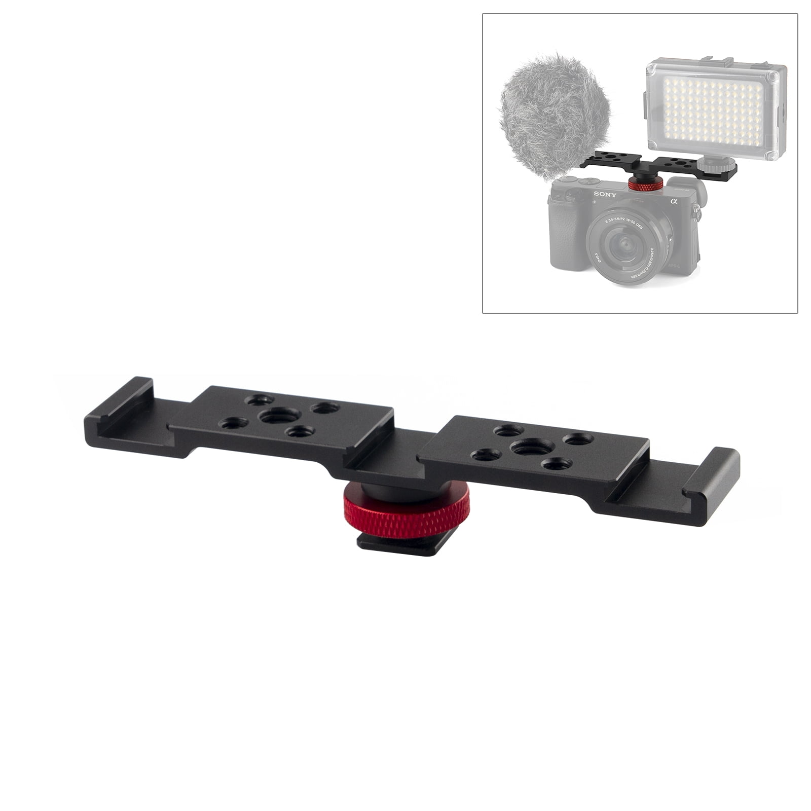 PULUZ Three-head Cold Shoe Bracket Mount(Black) - Walmart.com
