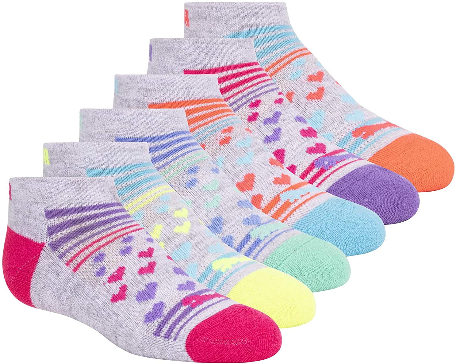 PUMA Kids 6 Pack Low Cut Socks 9-11 Green/Orange - Walmart.com