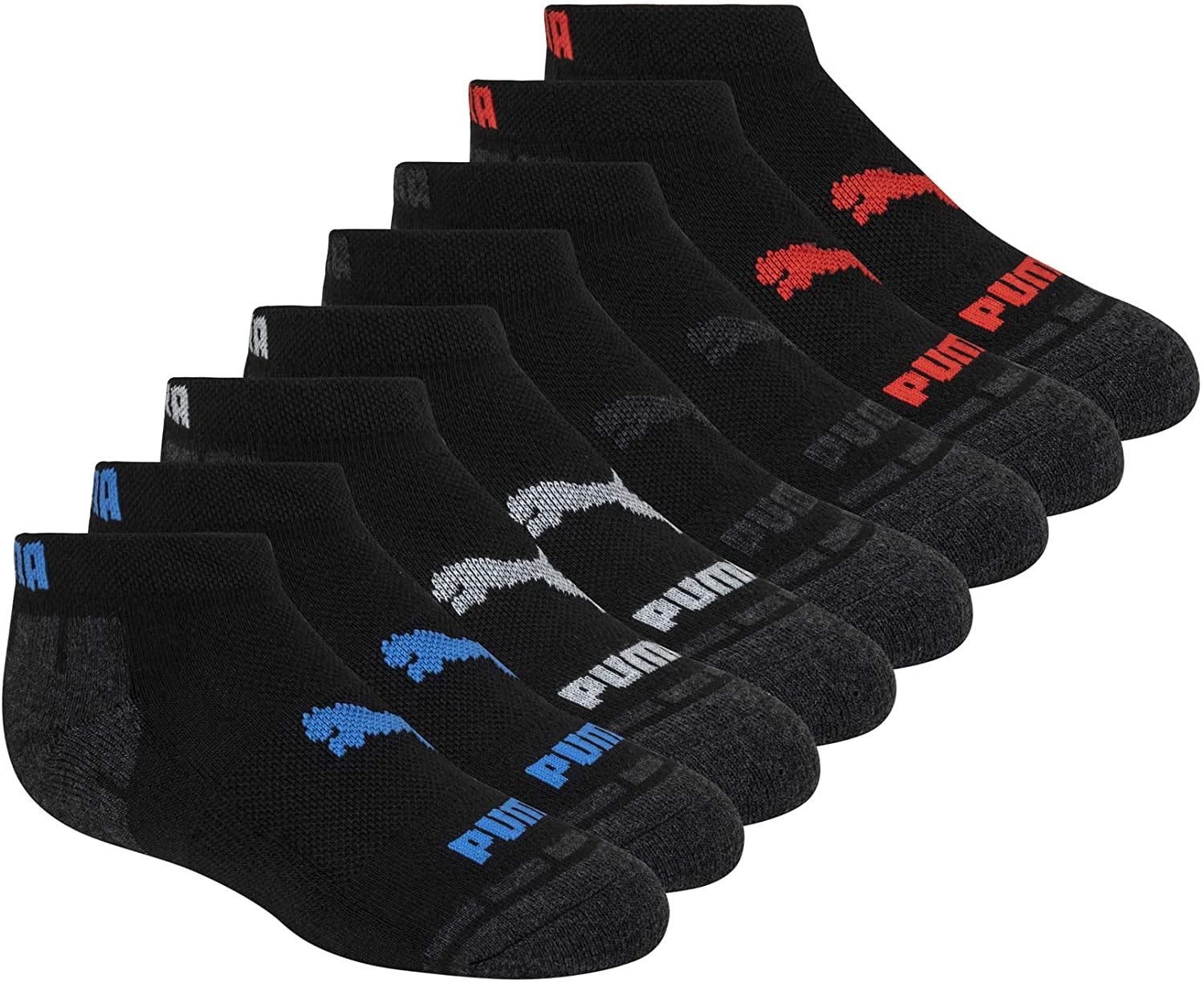 PUMA Kids' 8 Pack Low Cut Socks Black - Walmart.com