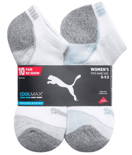 PUMA Ladies' No Show Sock, 10-pair White New Colour - Walmart.com