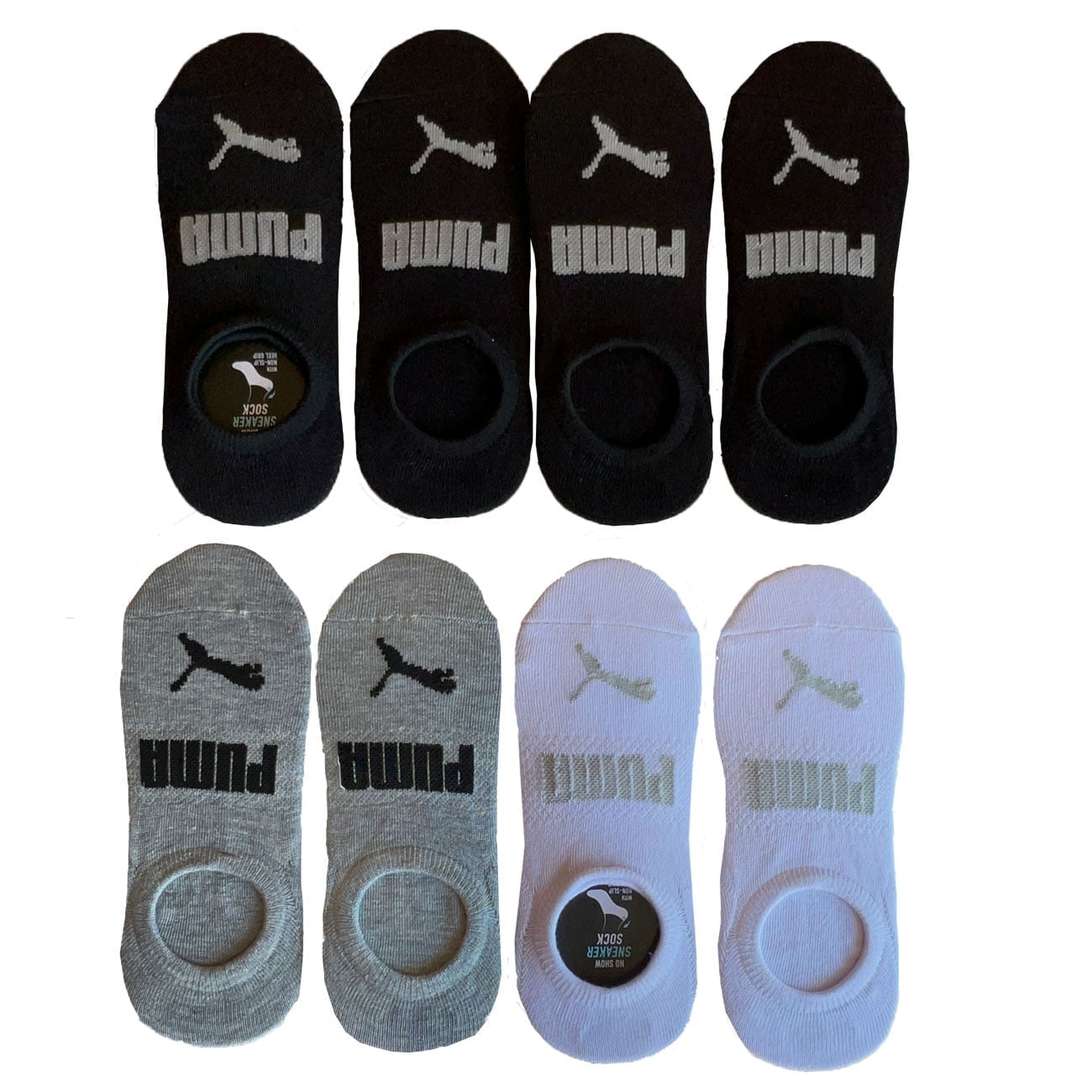PUMA Ladies No Show Sneaker Socks, 8-Pair, Multicolor, Low Cut ...