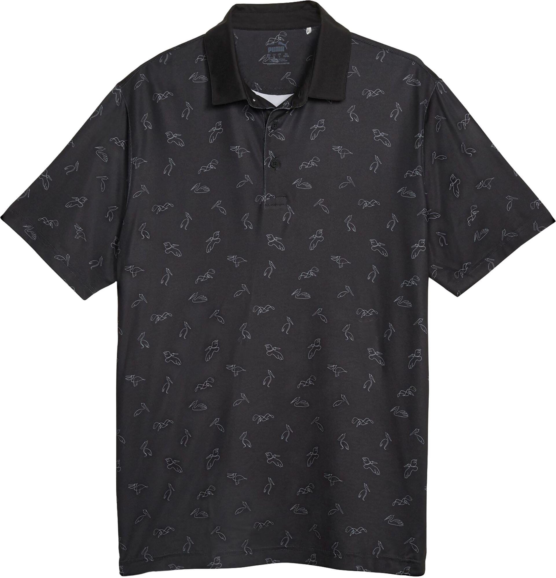 PUMA Men's Cloudspun Echo Polo (Puma Black/White Glow, M) - Walmart.com