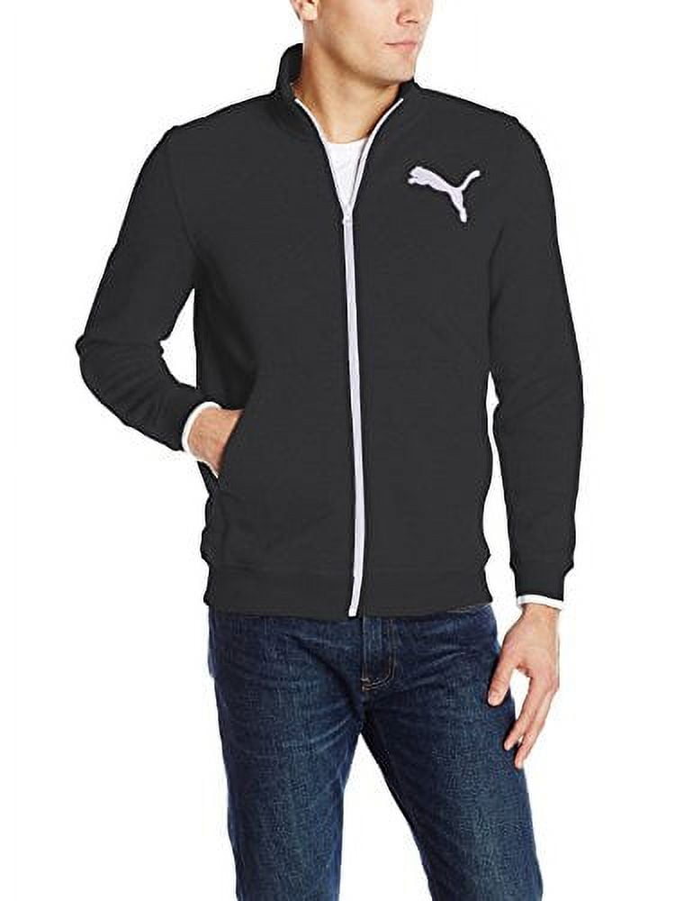 PUMA Men's Fleece Track Jacket, Black/White, Medium - Walmart.com
