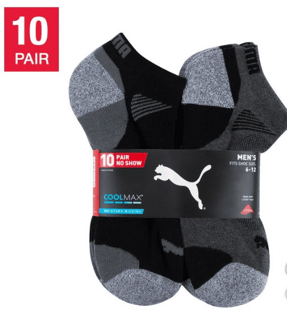 PUMA Men's No Show Sock, 10-pair Black (Regular) - Walmart.com