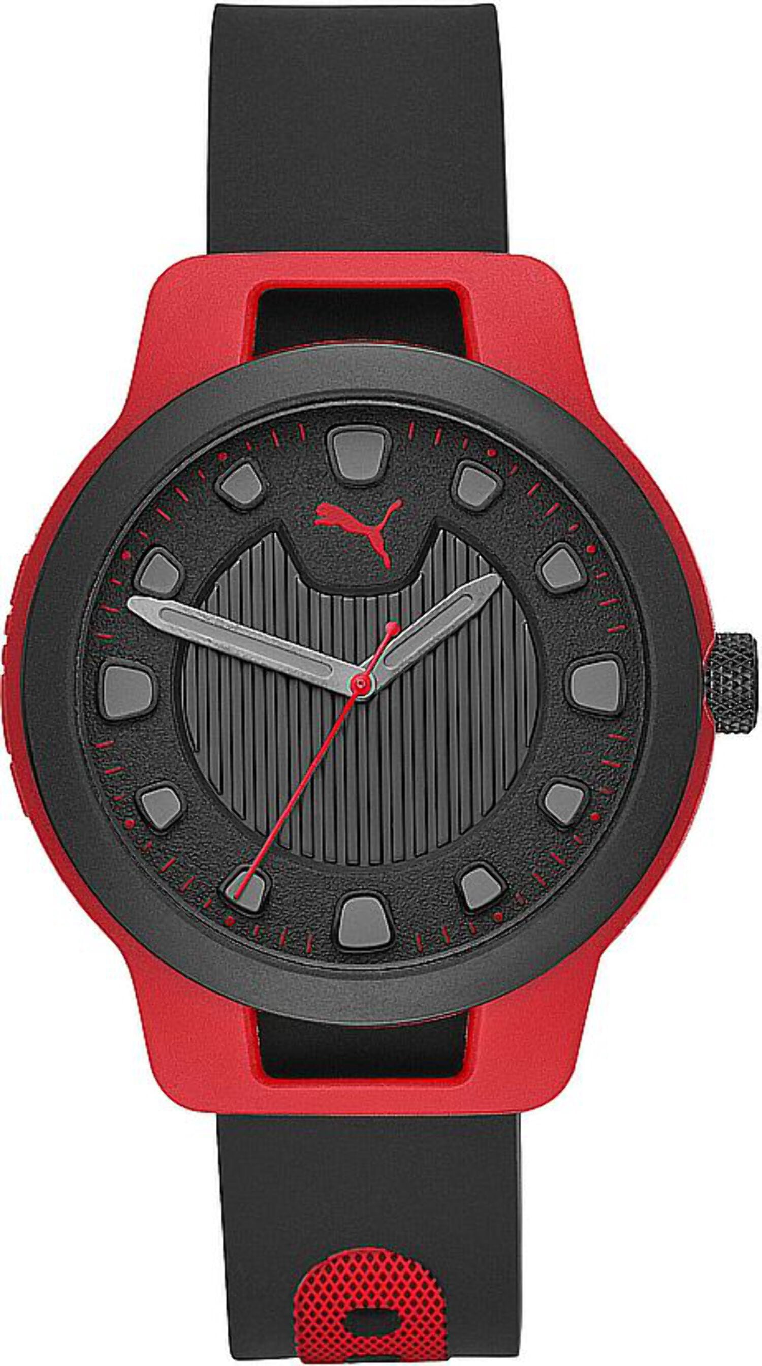 PUMA Men's Reset Three-Hand, Red-Tone Polycarbonate Watch, P5001 ...