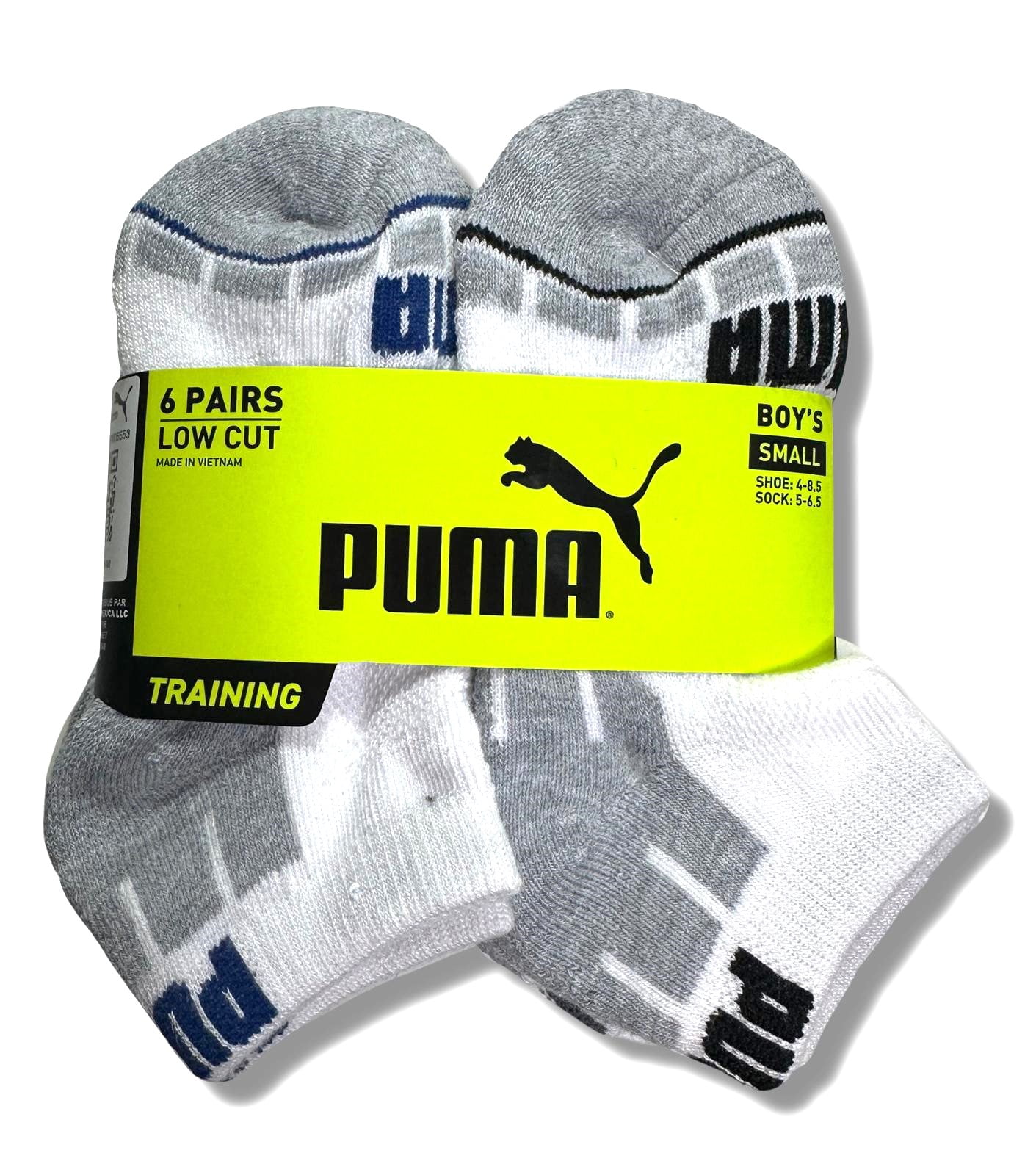 PUMA SOCKS BOYS X6 - LOW CUT 243 CUBE - SZ SMALL - SHOE SZ 4-8.5 ...