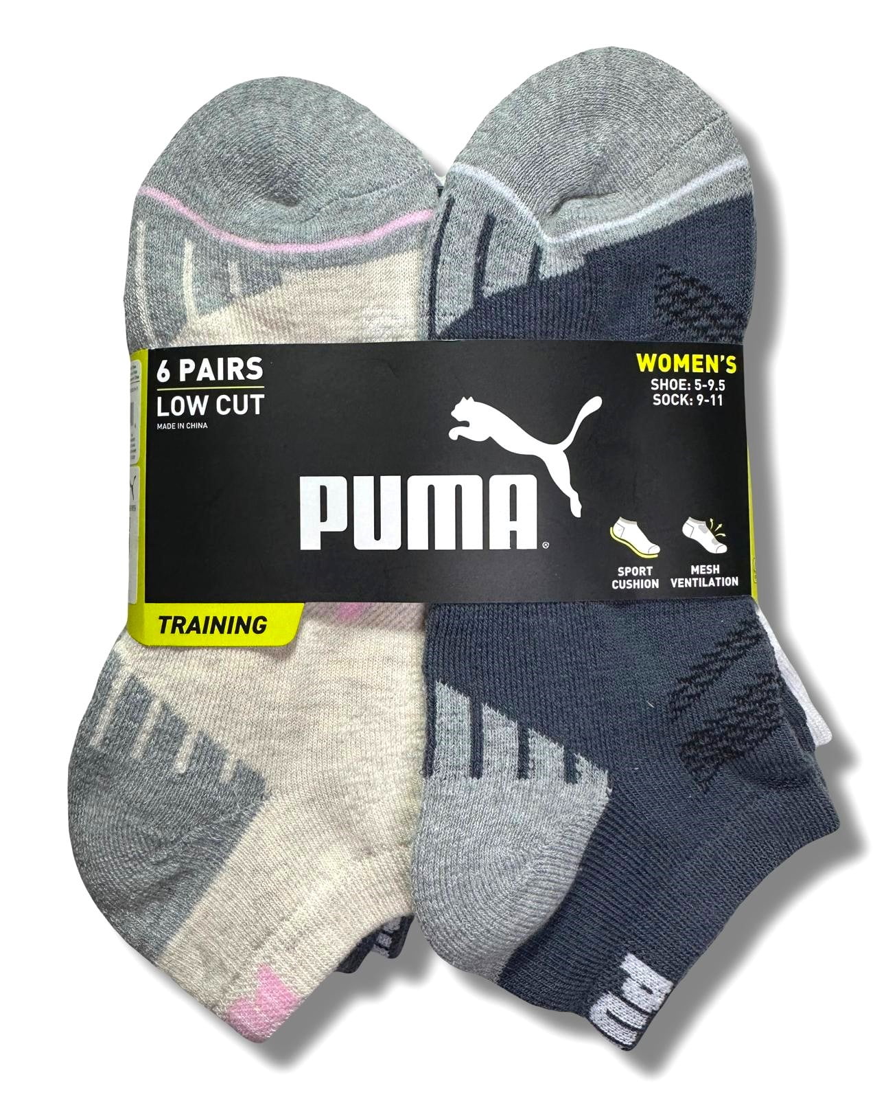 PUMA SOCKS WOMEN'S - LOW CUT 243 - ASHY CREAM BLUE - SHOE SZ 5-9.5 ...
