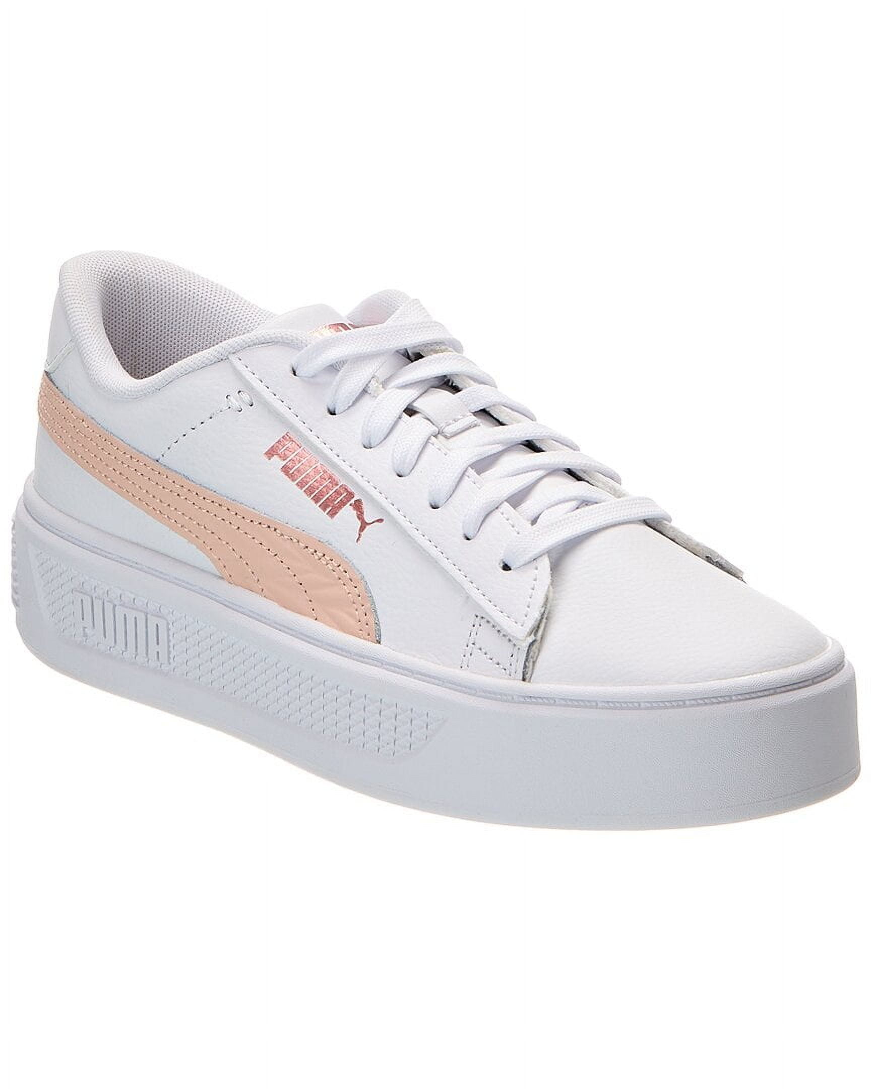 PUMA Smash Platform v3 Maze Leather Sneaker, 10, White - Walmart.com