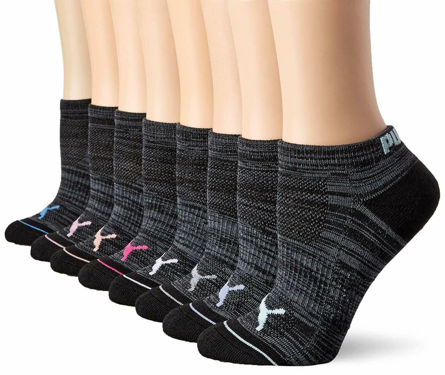 PUMA Women's 8 Pack Cool Cell Cushioned Low Cut Socks with Mesh ...