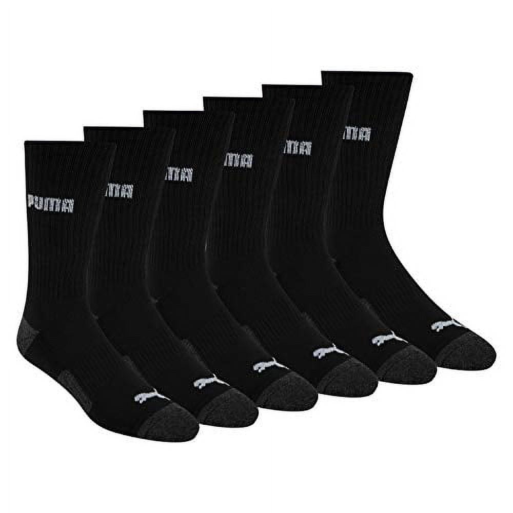 PUMA Men's 6 Pack Crew Socks, Black/Grey, Size 13-11 US, Comfortable ...