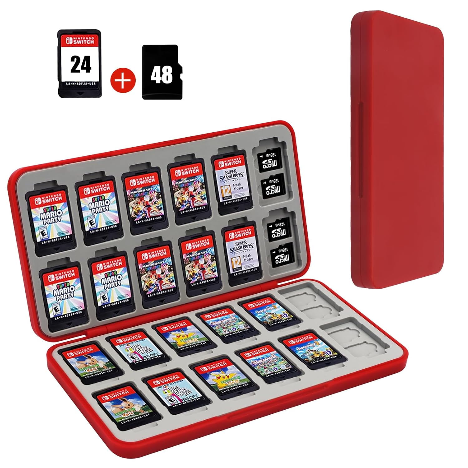 PUMIER Hard Shell Switch Game Card Case Holder with 24 Cartridge Slots ...