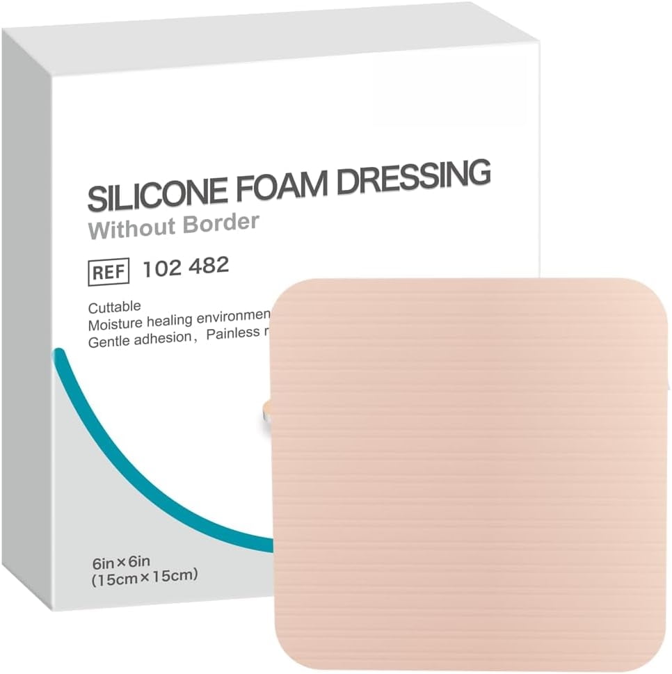 PUMIER Silicone Foam Dressing Without Border - 6"x 6" Highly Absorbent ...