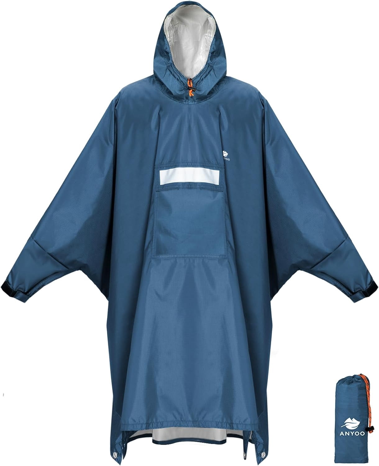 PUMIER Unisex Hooded Rain Poncho - Waterproof Lightweight Reusable ...