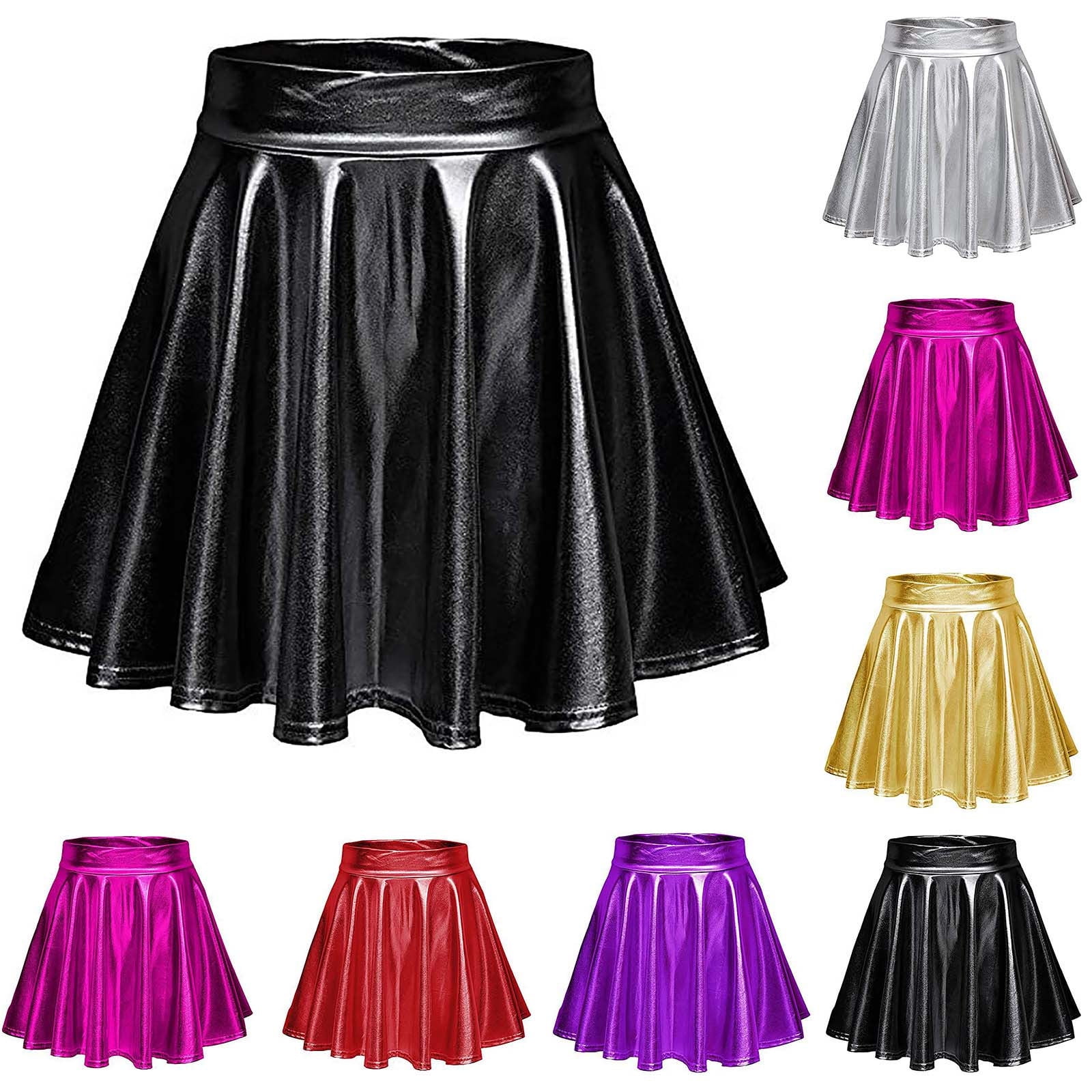 PUMISAS Pleated Skirts For Women High Waisted Skirts Solid Color A Line ...