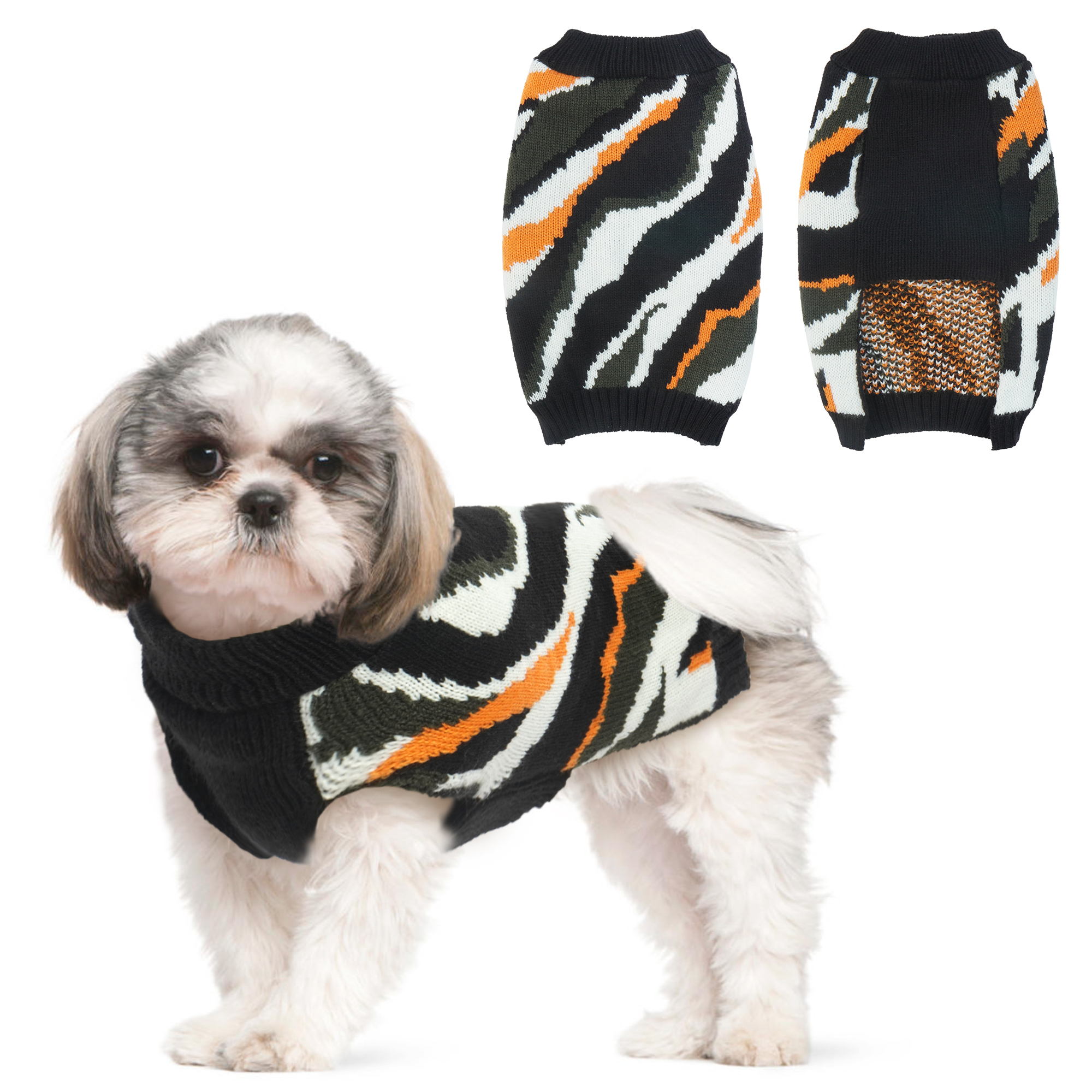 PUMYPOREITY Dog Sweater Camouflage Puppy Sweater Party Holiday Pet ...