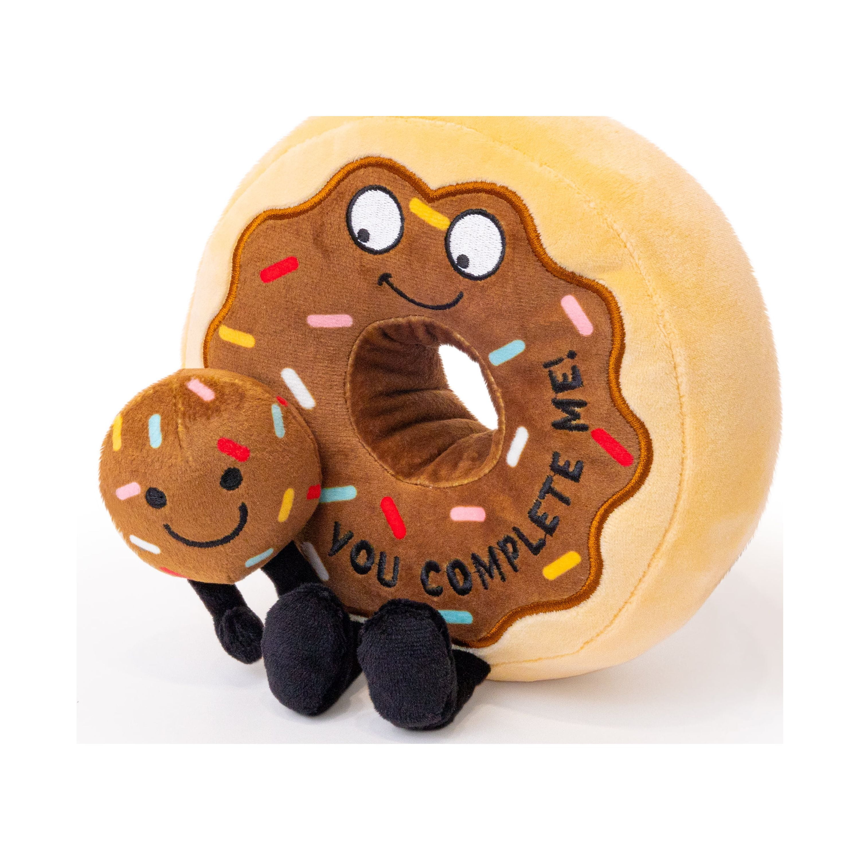 Punchkins Chocolate Donut Plushie, Funny Pun Gift, Small Weighted Plush ...