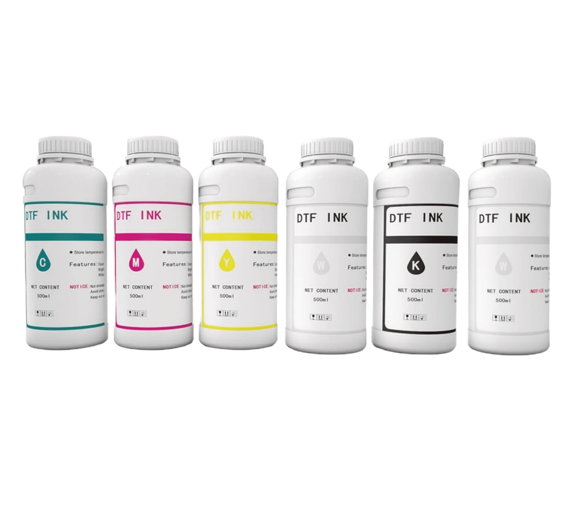 PUNEHOD 6*500ml DTF Ink CMYKWW Premium DTF Transfer Refill Ink for DTF ...
