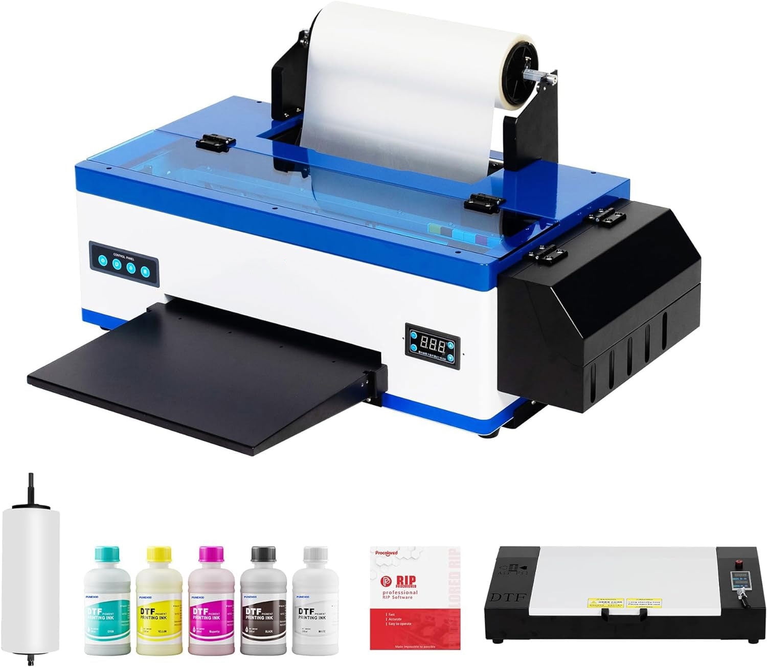 PUNEHOD DTF A3 L1800 Direct to Film Printer with Roll Feeder, Oven Included - Walmart.com