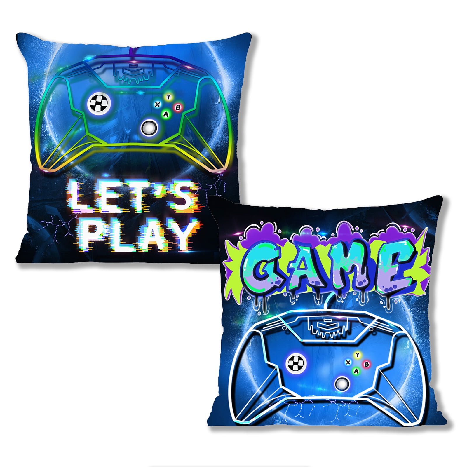 PUNKMATE Gamer Pillow Covers - Pack of 2 Gaming Cushion Covers with ...