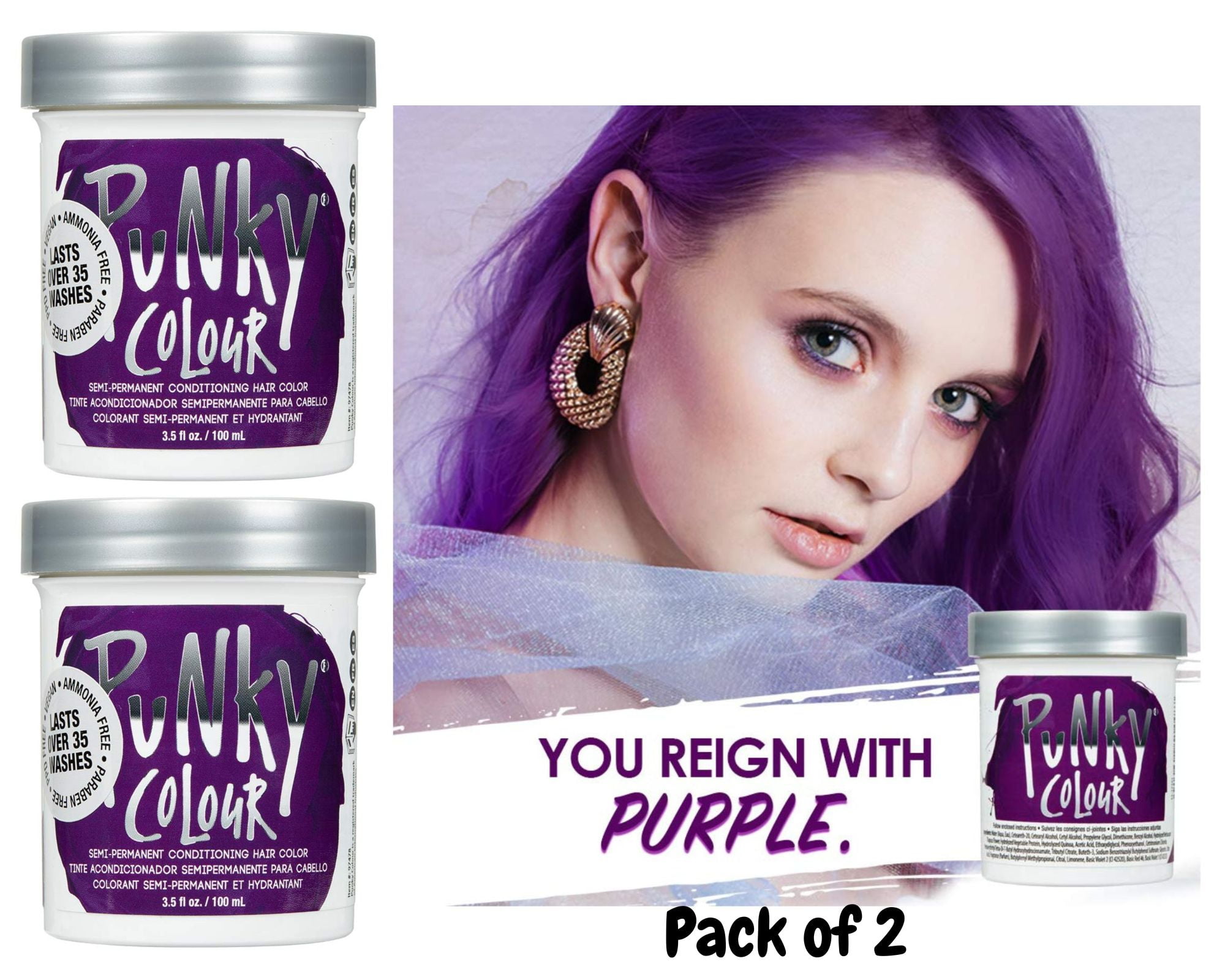 Jerome Russell PUNKY COLOUR Semi Permanent Conditioning Color 3.5 oz ...