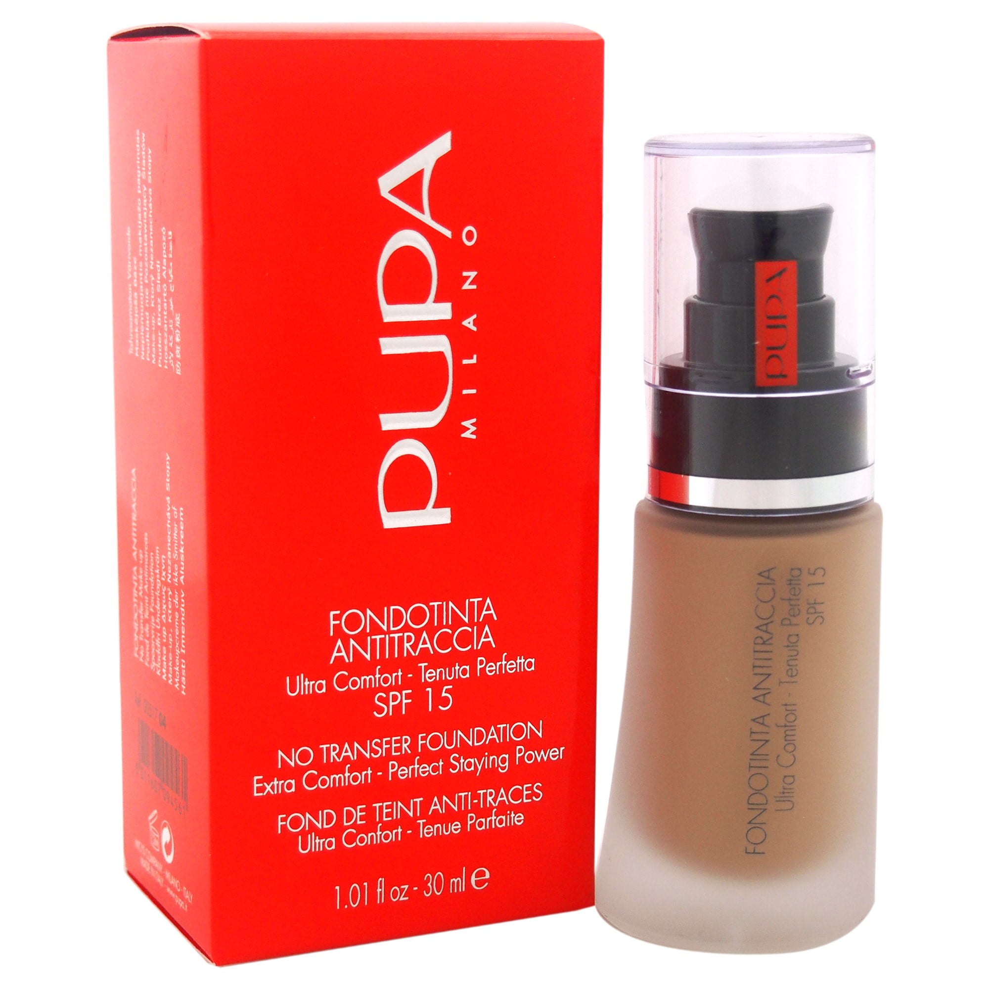 PUPA Milano No Transfer Foundation SPF 15, 04 Deep Beige, 1.01 oz ...