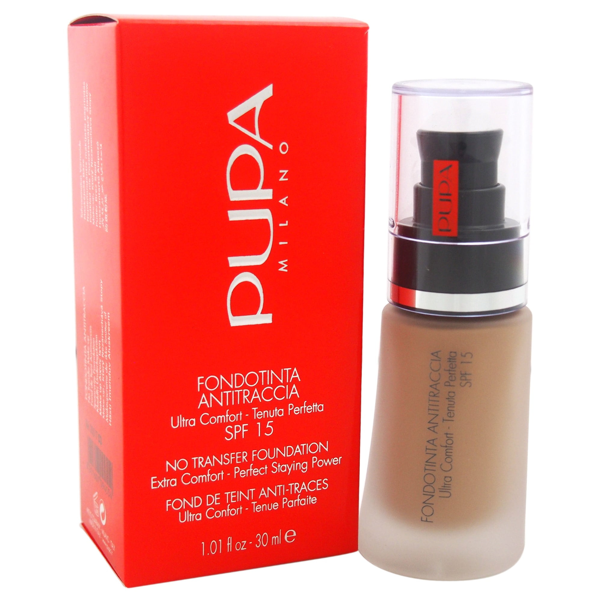 PUPA Milano Ultra Comfort No Transfer Foundation, 03 Medium Beige, 1.01 ...