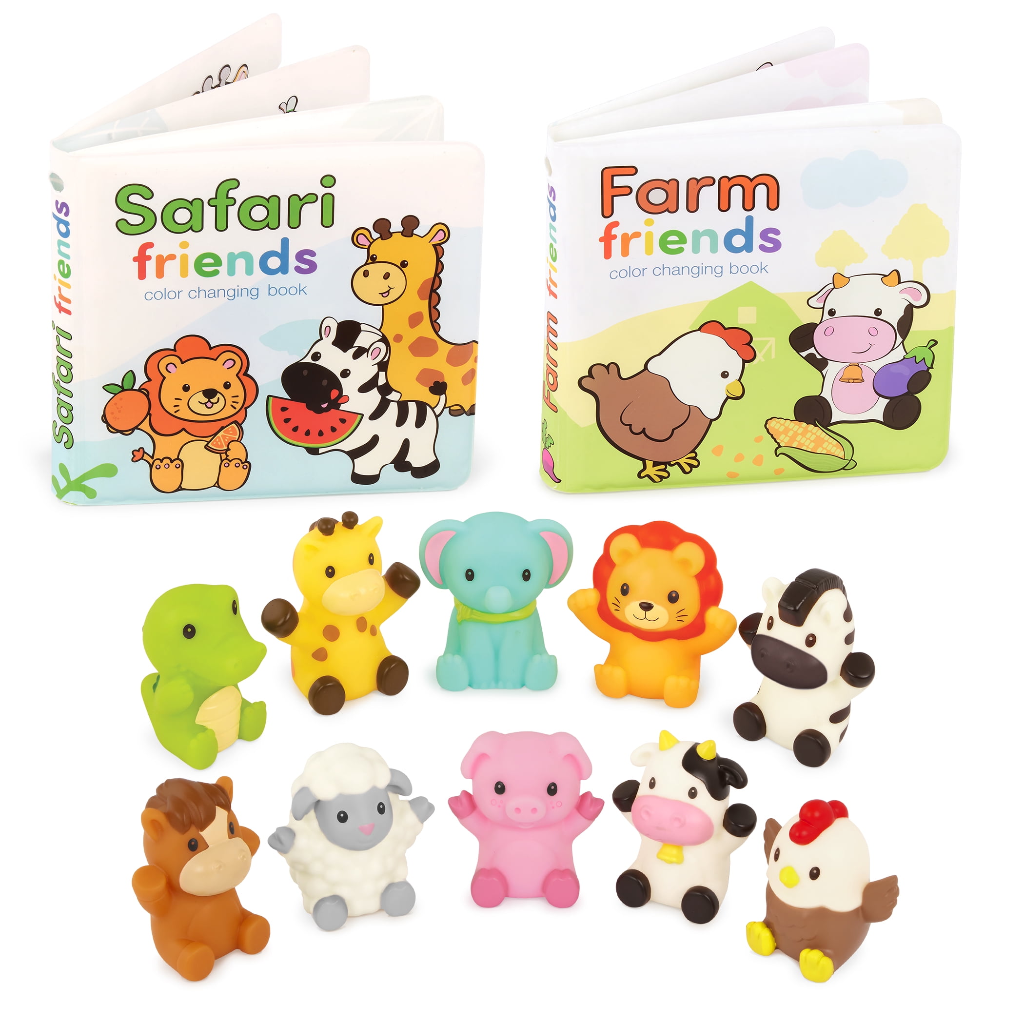 Battat Safari & Farm Friends Bundle Finger Puppets & Bath Books for ...