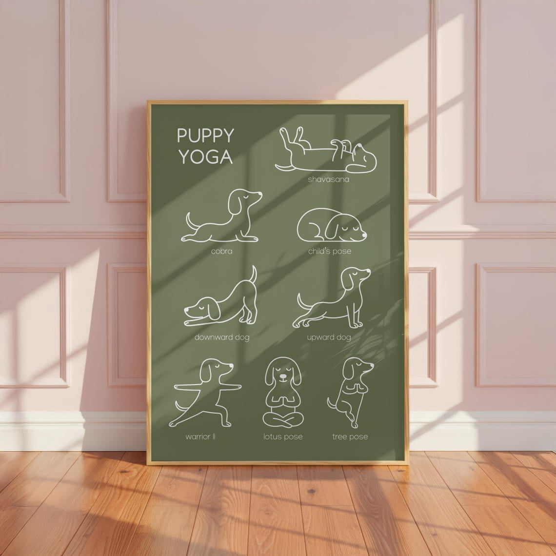 PUPPY YOGA Dachshund Yoga Pilates Hand-drawn Dopamine Decor Dog Living ...
