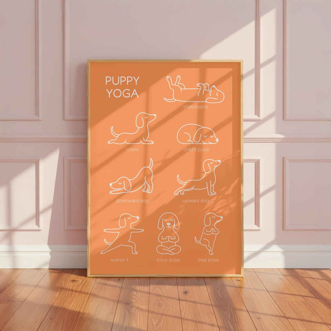 PUPPY YOGA Dachshund Yoga Pilates Hand-drawn Dopamine Decor Dog Living ...