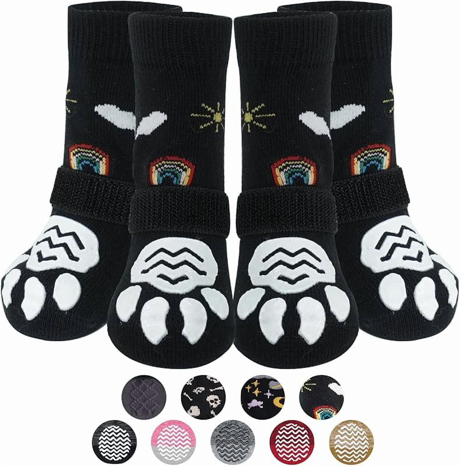 PUPTECK Anti Slip Dog Socks 2 Pairs with Double Grippers for Hardwood ...
