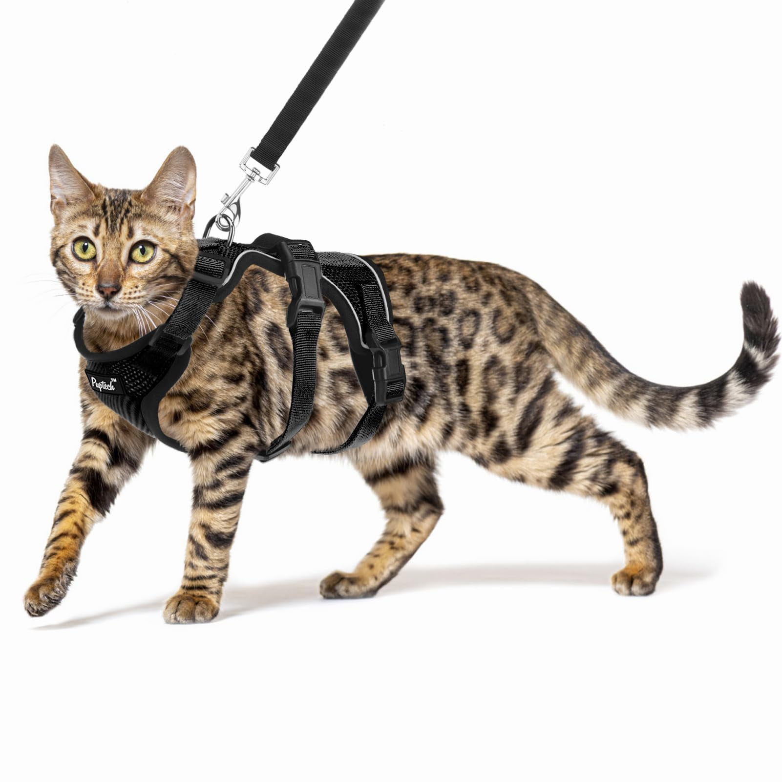 PUPTECK Cat Harness and Leash Set Escape Proof for Walking, Breathable ...