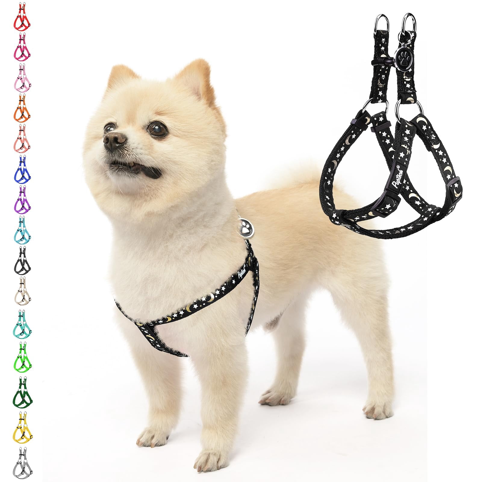 PUPTECK No Pull Dog Harness Soft Adjustable Basic Nylon Step in Puppy ...