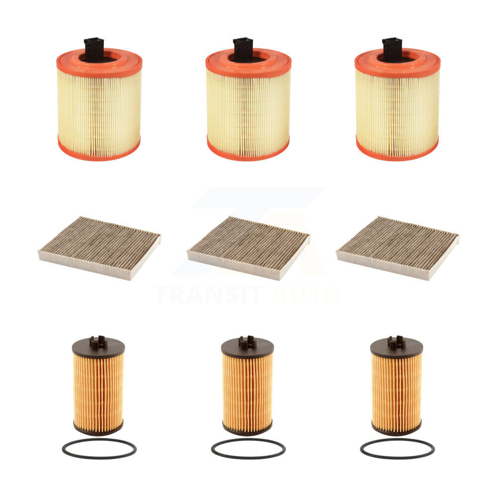 PUR 3x Air + 3x Cabin + 3x Engine Cartridge Oil Filter (9 Total) Kit ...