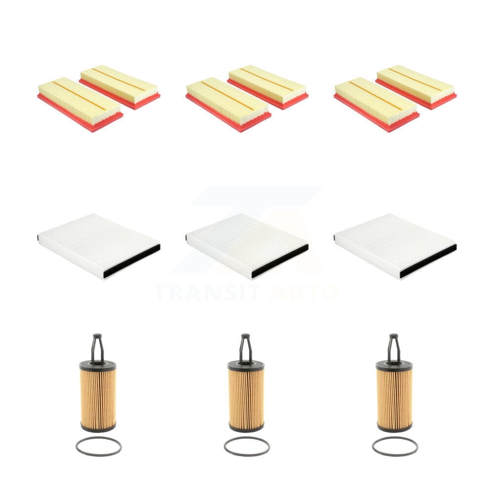 PUR 3x Air + 3x Cabin + 3x Engine Cartridge Oil Filter (9 Total) Kit ...