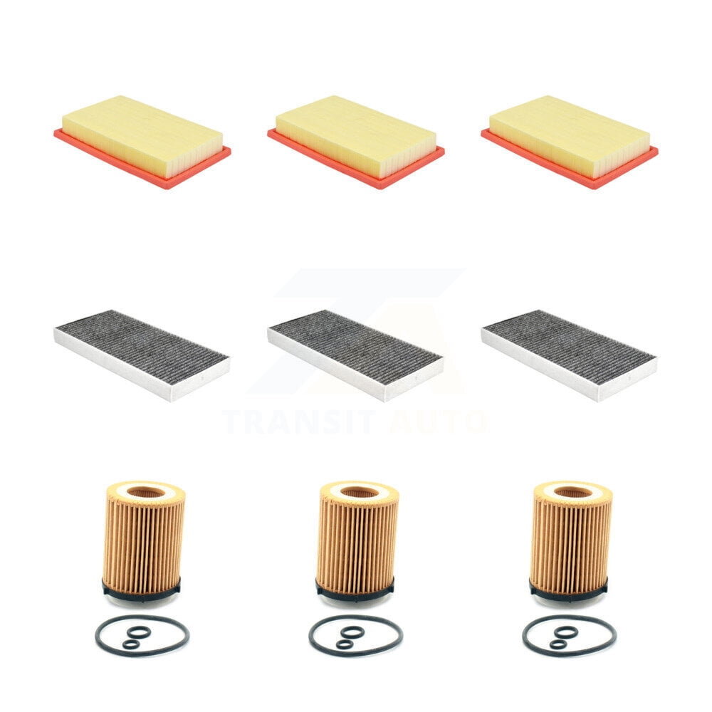 PUR 3x Air + 3x Cabin + 3x Engine Cartridge Oil Filter (9 Total) Kit ...