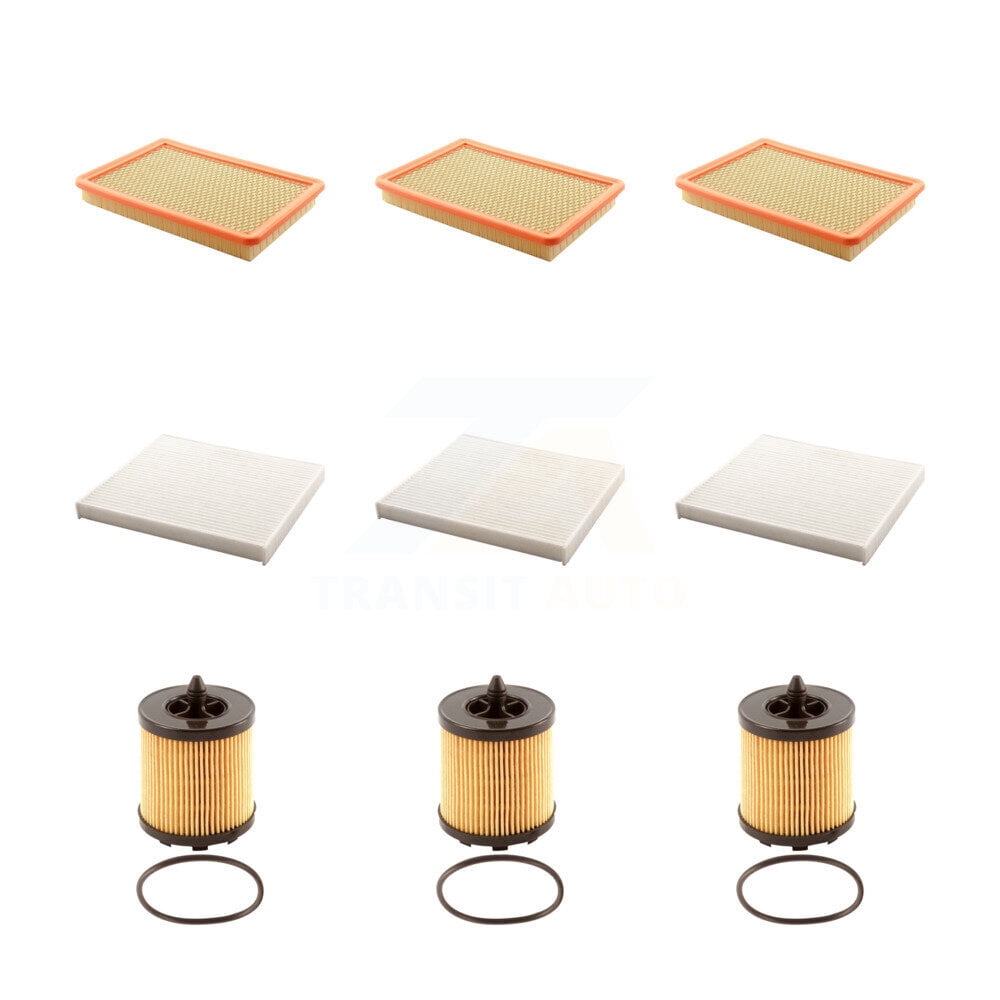 PUR 3x Air + 3x Cabin + 3x Engine Cartridge Oil Filter (9 Total) Kit ...