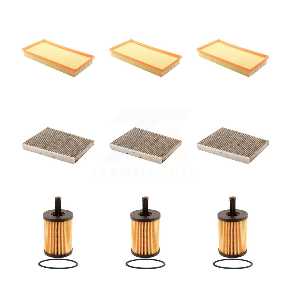 PUR 3x Air + 3x Cabin + 3x Engine Cartridge Oil Filter (9 Total) Kit ...
