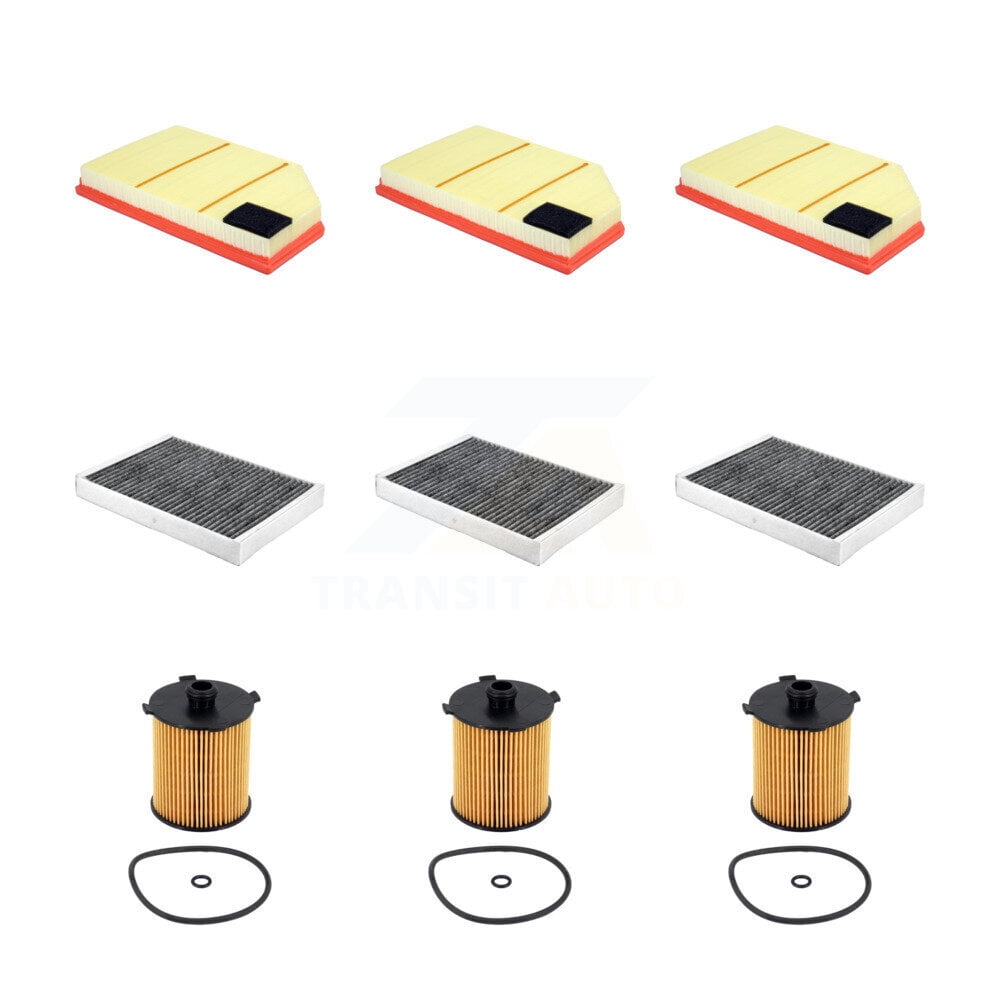 PUR 3x Air + 3x Cabin + 3x Engine Cartridge Oil Filter (9 Total) Kit ...